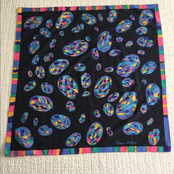 Ken Done | Accessories | Vtg Ken Done Rare Square Scarf | Poshmark